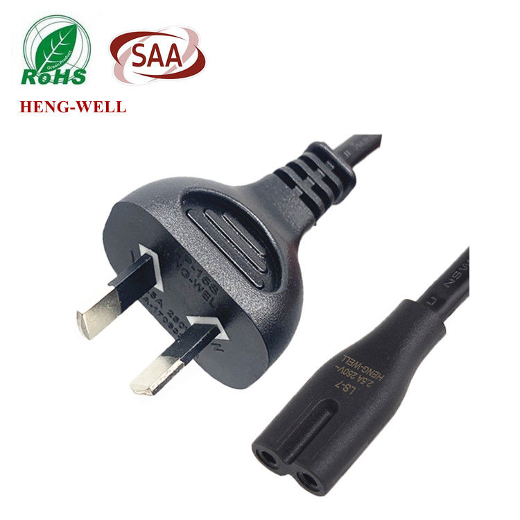 RCM SAA Approved 7.5A 250V Indoor Power Cable with SAA 2PIN Plug and C7 ...