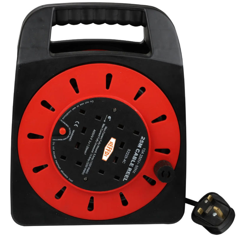 UK Mobile Cable Reel Outdoor Mobile Socket Wheel Reel Spool Four ...