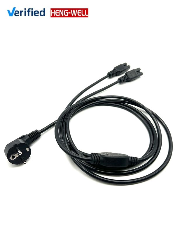 Eu Plug to IEC C15 *2 AC Power Extension Cord Y Splitter 16A 250V ...
