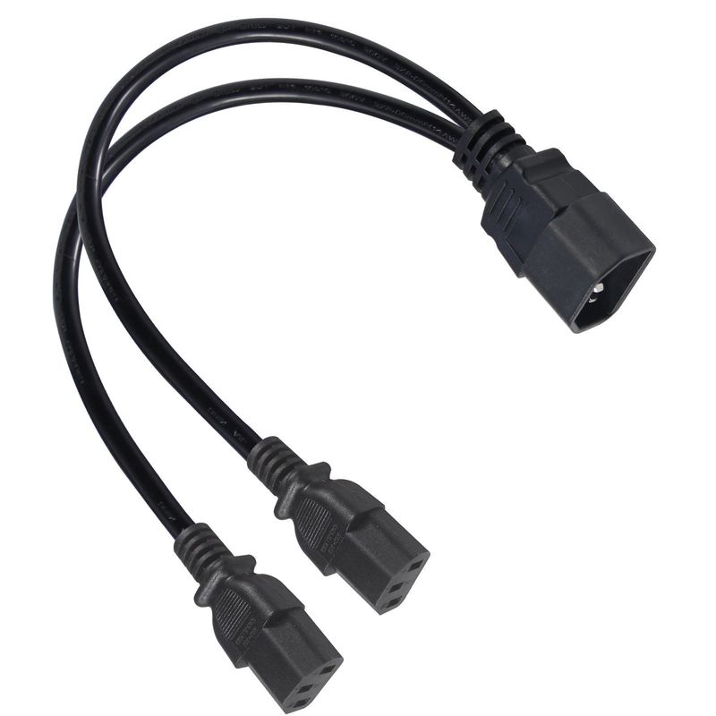 Y Type Splitter Power Adapter C14 To C13*2 220V Extension Cables C14 ...