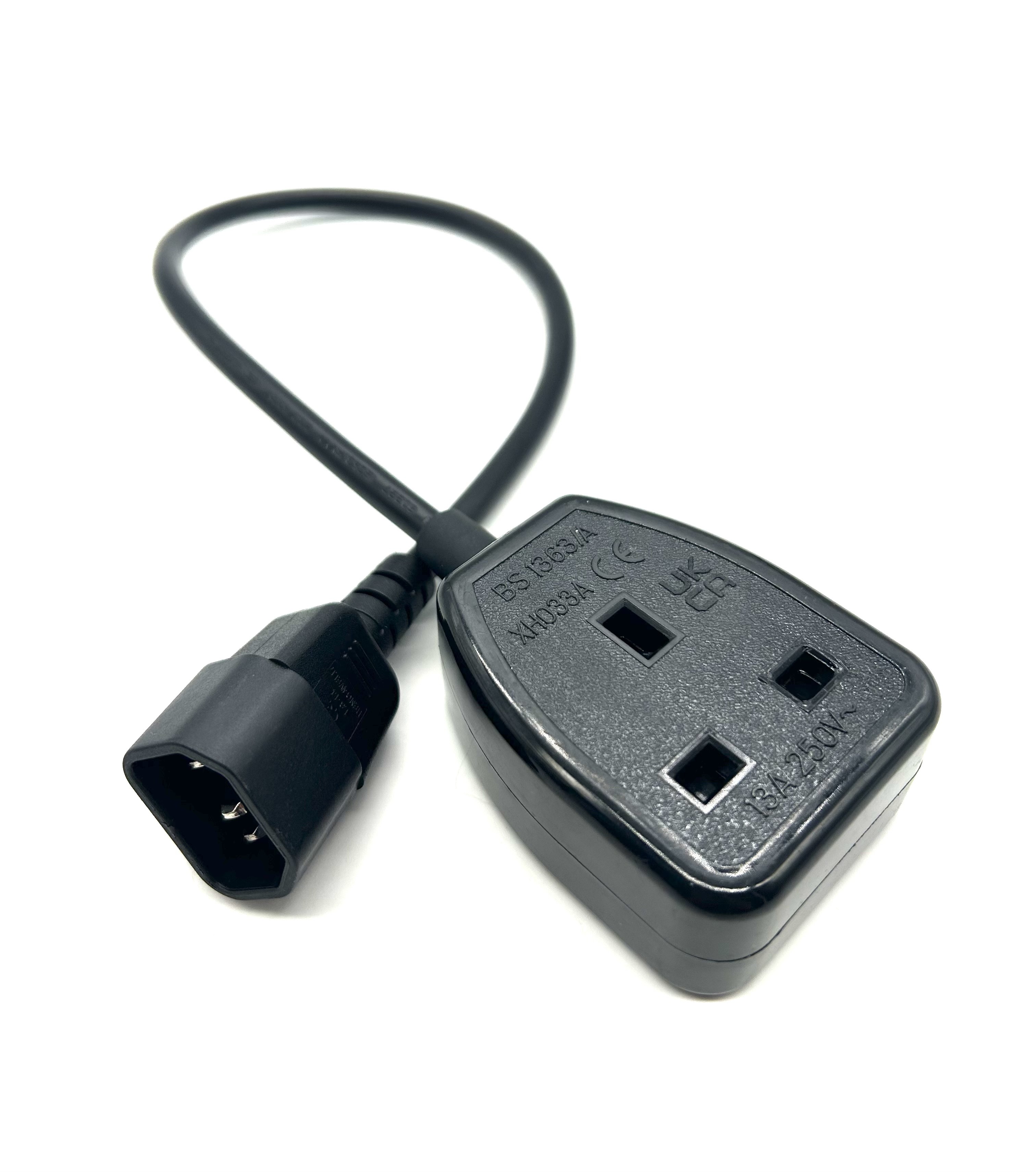Uk Power Cable 13A 250V IEC C14 To 1 Way Socket UK Standard Electric ...